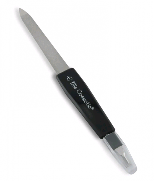 Ellis Cosmetic Ellis Cosmetic Металлическая пилка для ногтей с вилкой для кутикулы (15 см.) (rf 041-1)