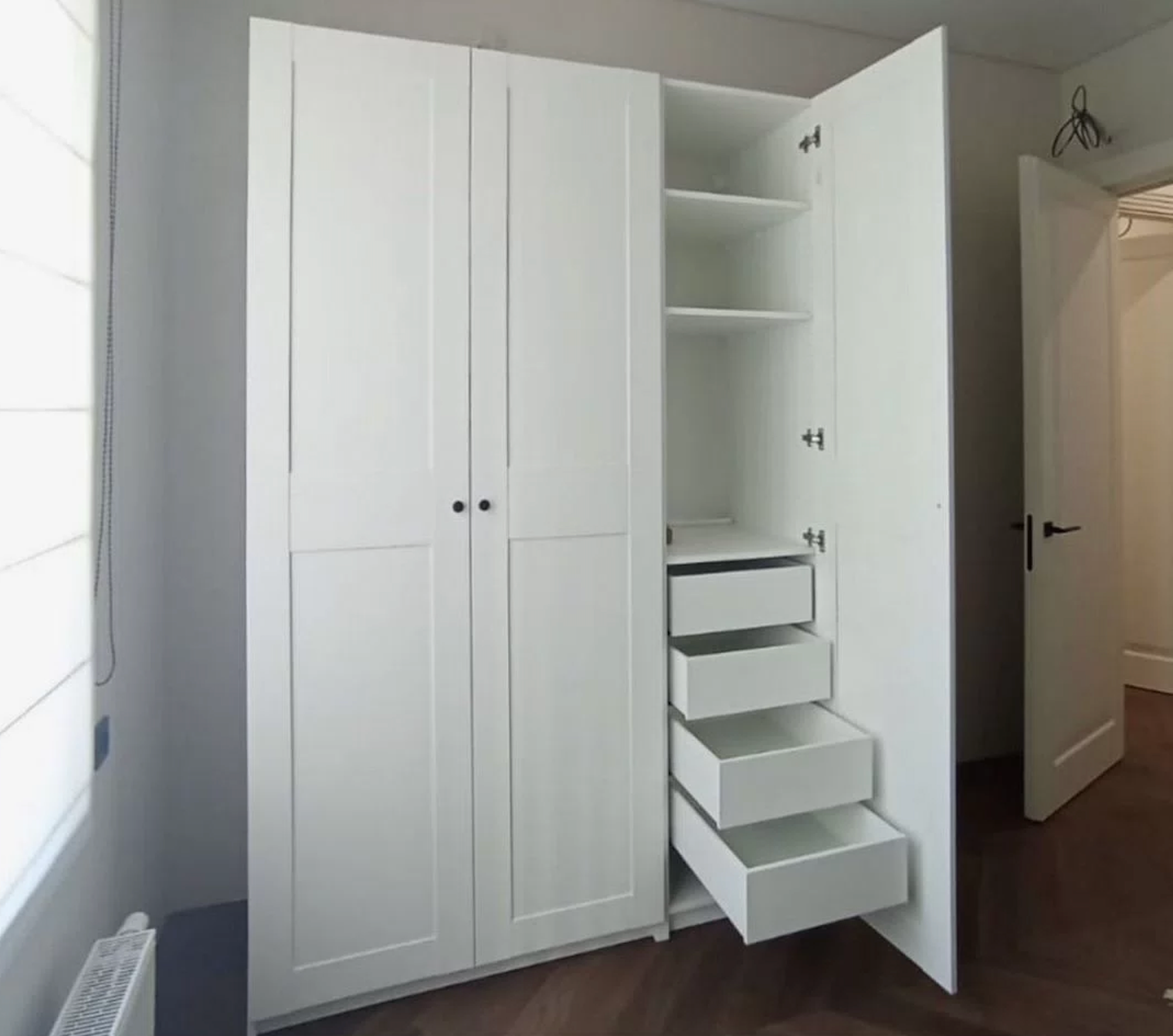 Шкаф икеа пакс, модульный, с 5 ящиками, скандинавский стиль, 150x233x60 см