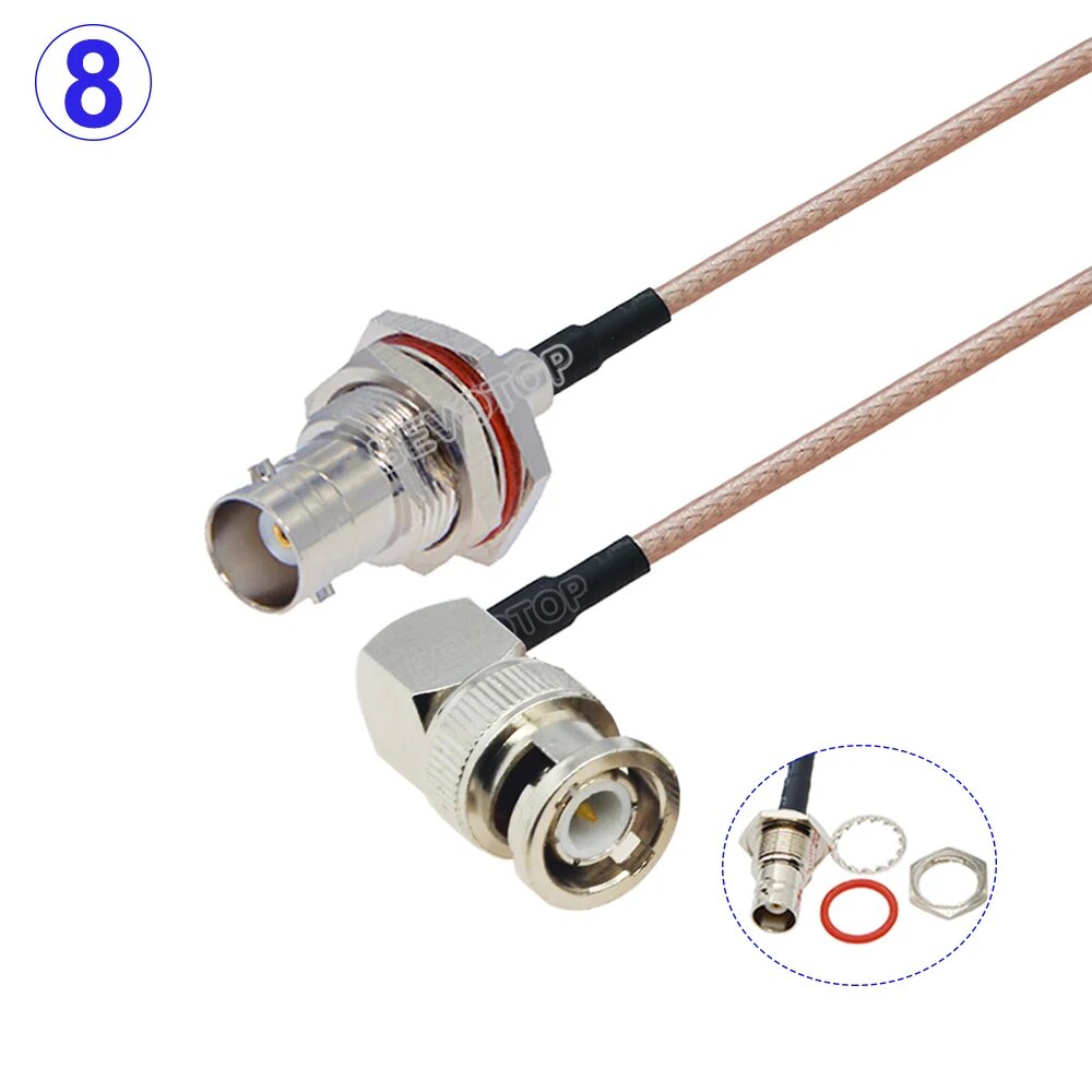 BEVOTOP RG316 BNC коаксиальный кабель 10-15 м 40CM, WP BNC F to BNC M90