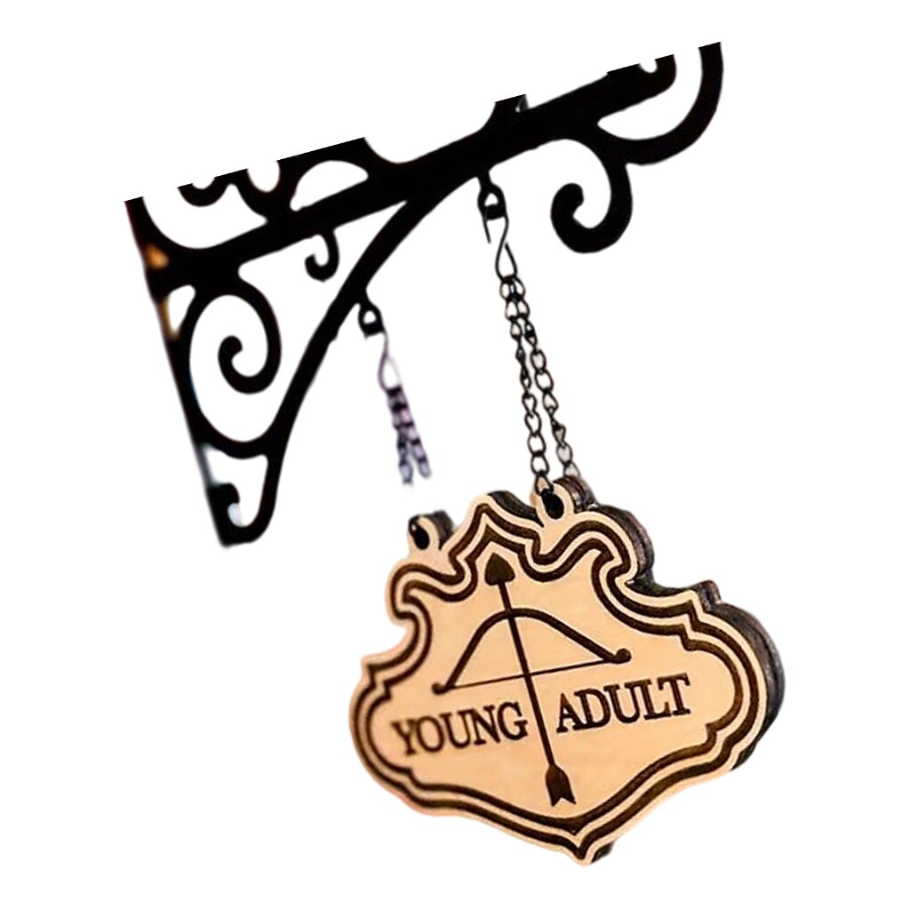 Вывески таверн "Книжные разделители" -Жанровые наклейки на полки с подвесными кронштейнами, Оформление книжных полок в стиле таверны, Разделители книг с подвесными кронштейнами