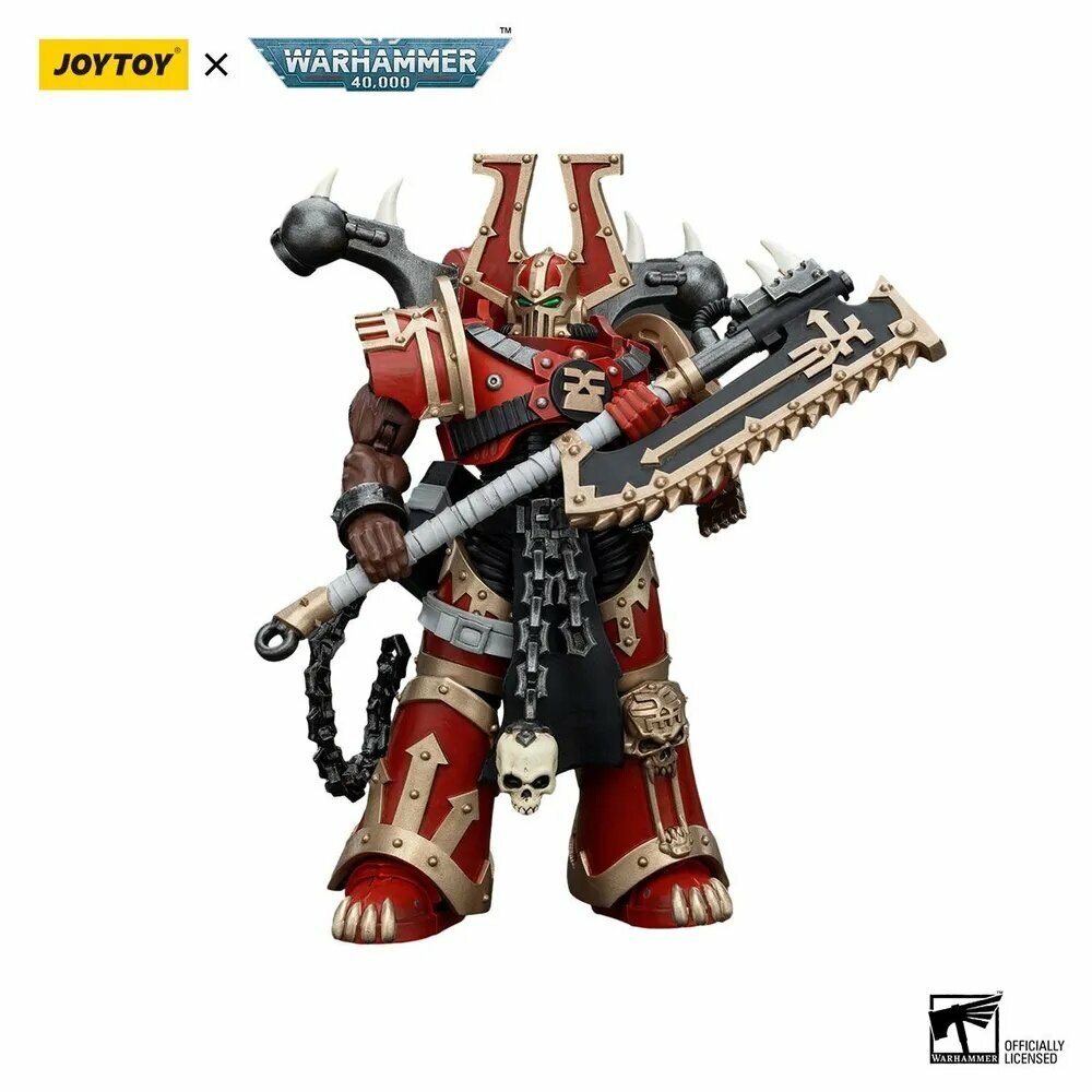 Подарочная модель JOYTOY Warhammer The Horus Heresy1:18 World Eaters Khorne Berzerker with Eviscerator Chainaxe