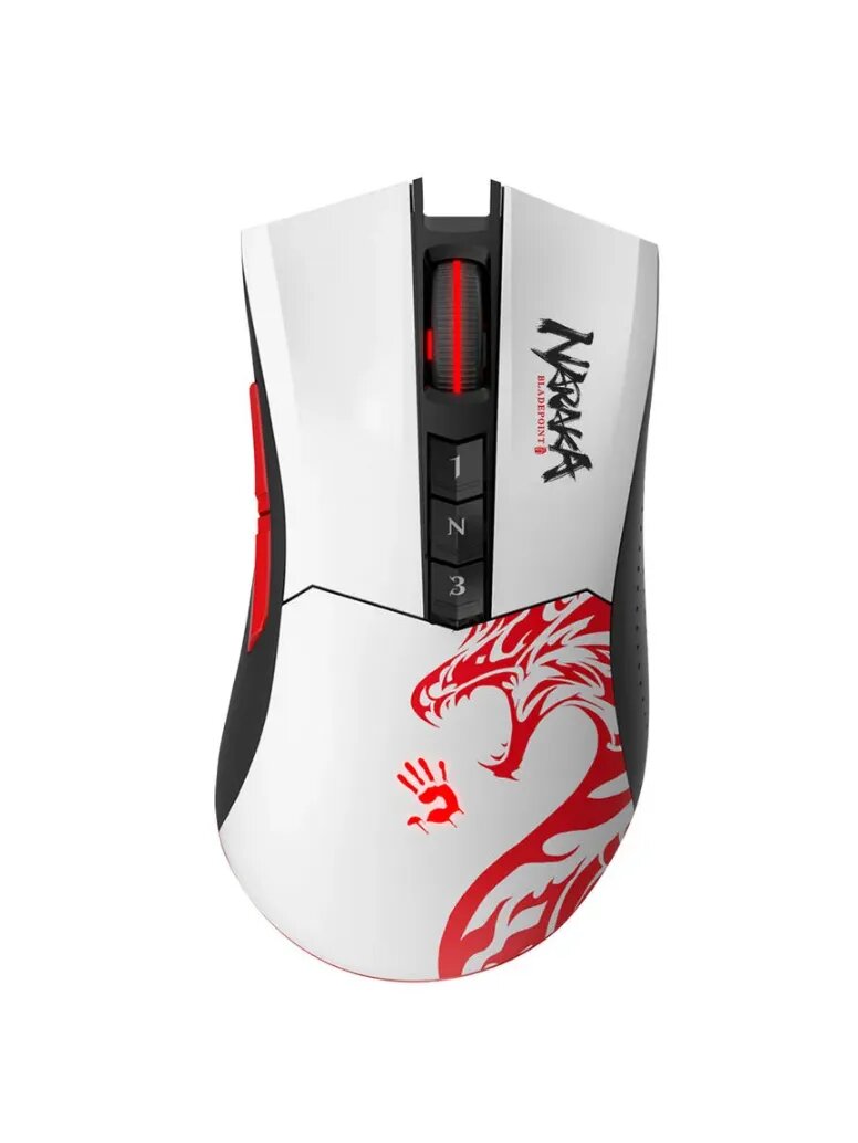 Мышь Wireless A4Tech R90 PLUS NARAKA белый/рисунок оптическая (5000dpi) USB
