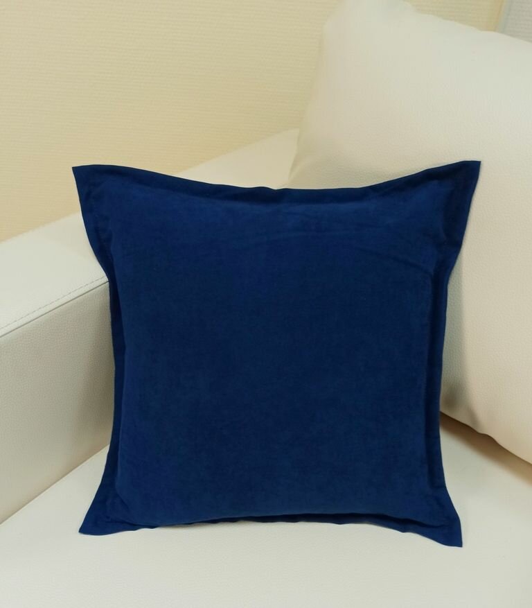 Декоративная наволочка "Кружева" Вельвет, размер 30х30 см, синий