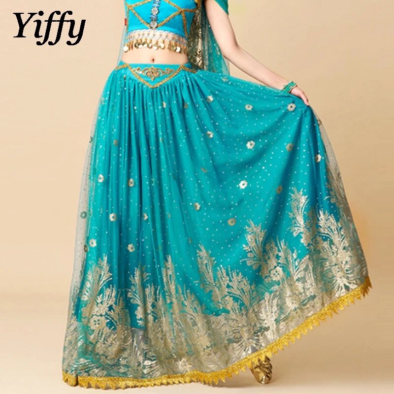 Женские восточные юбки для танца живота, полиэстер C blue