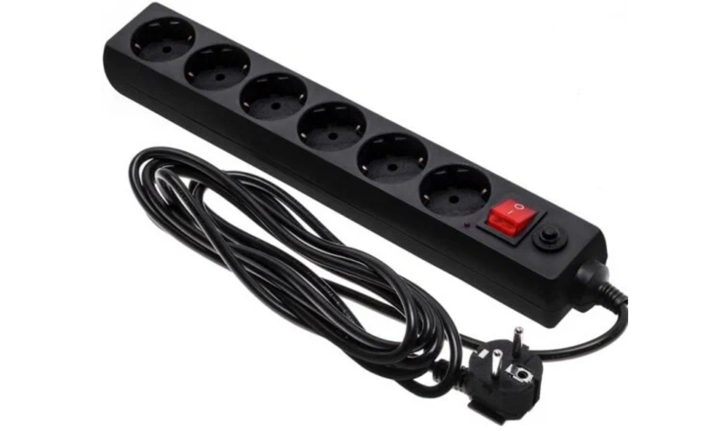 Сетевой фильтр Buro 600SH-16-3-B, 6 розеток, с/з, 16А / 3500 Вт черный 3 м