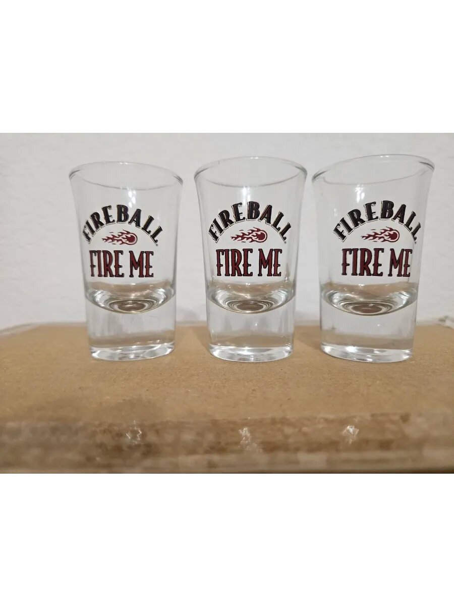 Набор 3 шота, стопки, рюмки Fireball для виски, коктейлей
