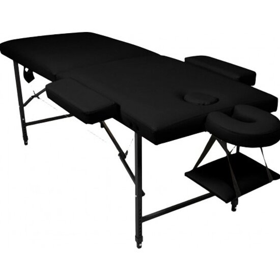 Кушетка массажная складная Mass Life Elite 2 190*70 цвет: черный/черный (Вырез Лица + Регулировка высоты)