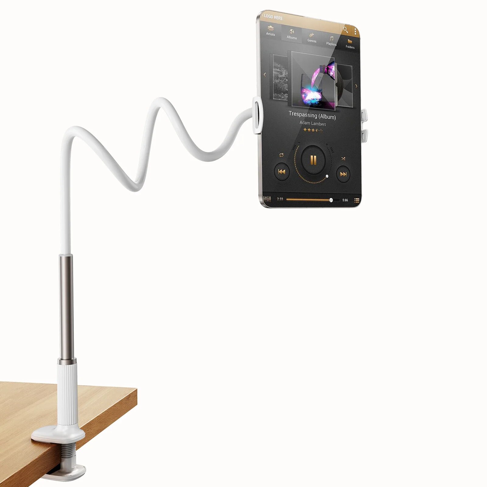 Подставка для телефона на гибкой ножке, 100 см, Clip-100cm-Tablet