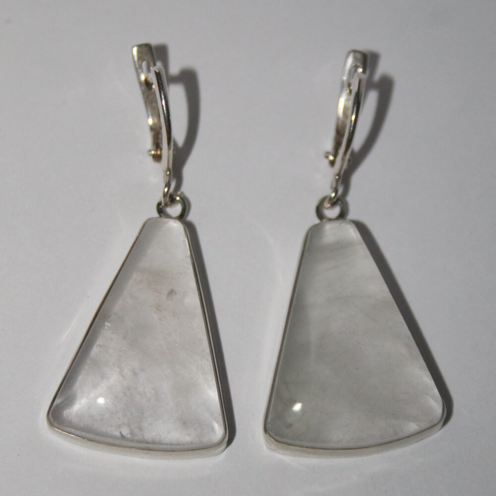 Серьги с подвесками, горный хрусталь