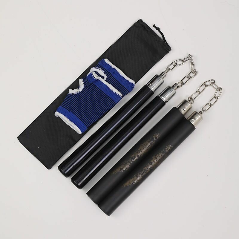 Твердые резиновые двухсекционные нунчаки Брюса Ли, практичные двухсекционные нунчаки, тренировочные двухсекционные нунчаки, нунчаки из нержавеющей стали