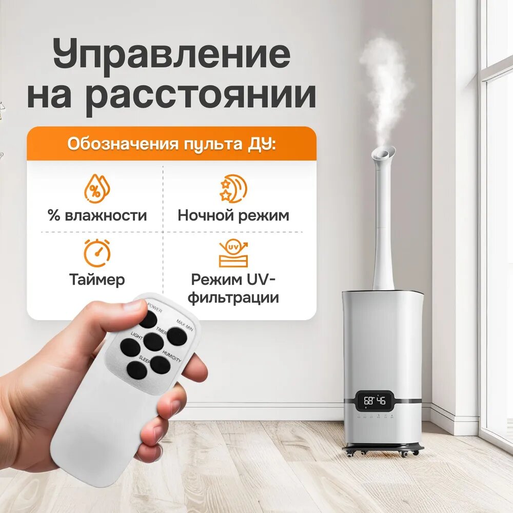 Увлажнитель воздуха для дома и офиса, белый, интеллектуальная влажность, постоянная влажность — фото 1
