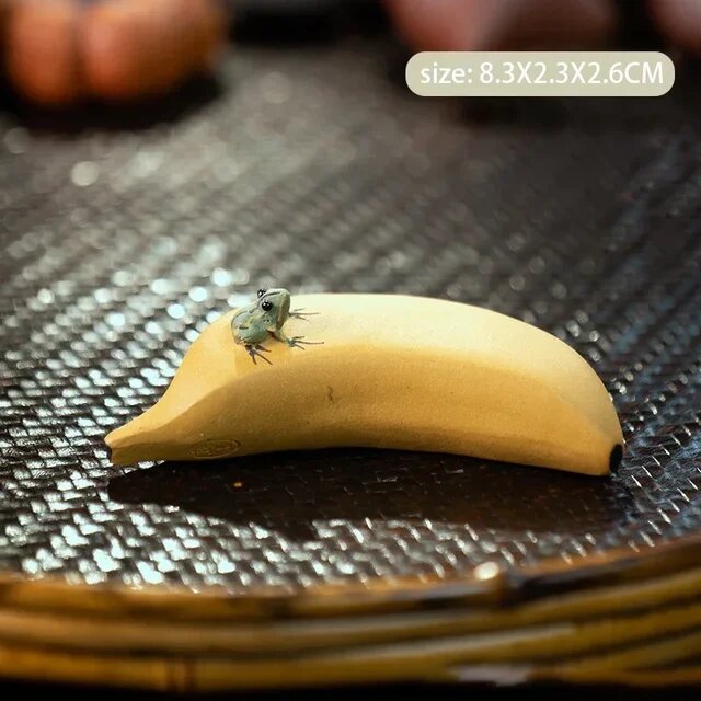 Китайские фигурки чайных питомцев из фиолетовой глины, реалистичные изделия ручной работы в форме фруктов, чайные сервизы, украшения для дома и сада, художественные подарки.