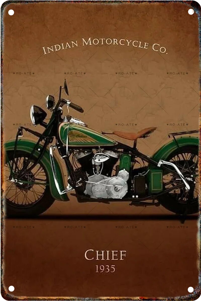 Металлический постер Indian Chief 1935, цвет 29