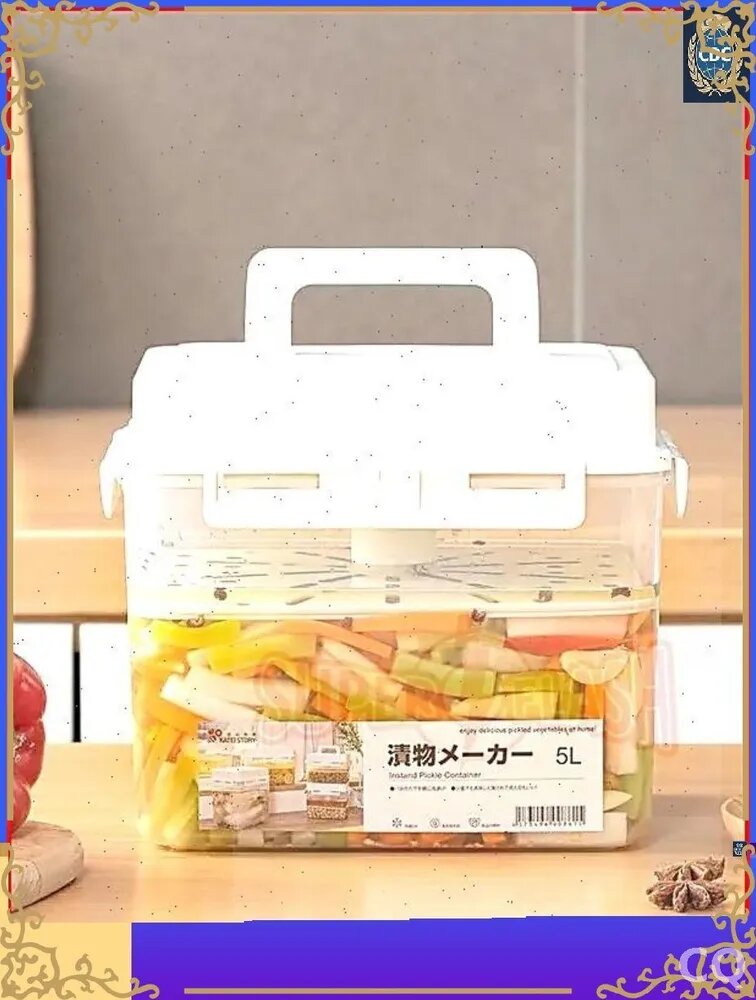 Кадка для засолки B617, полипропилен, герметичные фиксаторы, прозрачная, 4л