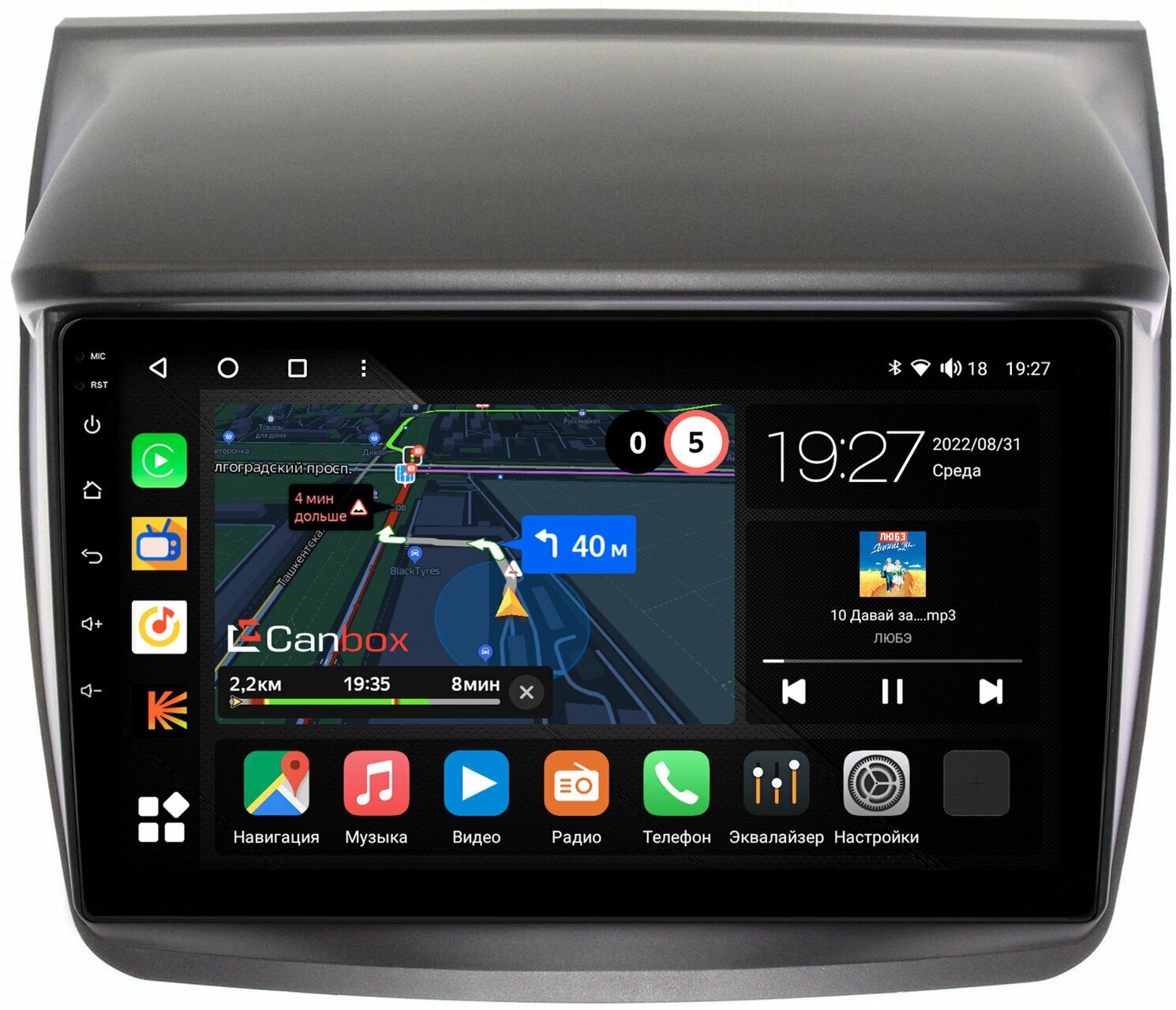 Штатная магнитола Canbox M-Line 4544-9057 для Mitsubishi L200 4, Pajero Sport 2 2008-2016 на Android 10 (4G-SIM, 2/32, DSP, QLed)