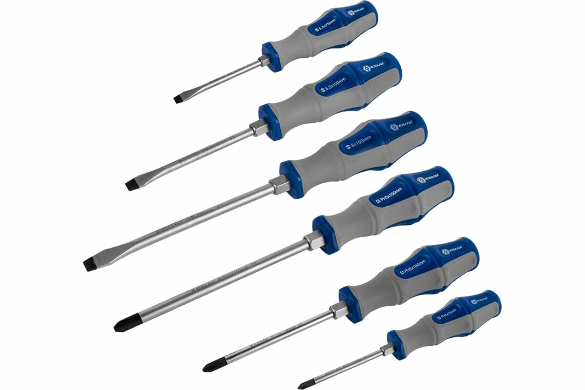 Кобальт Набор отверток ударных Ultra Grip S2 646-621 для сборки и ремонта инструмента