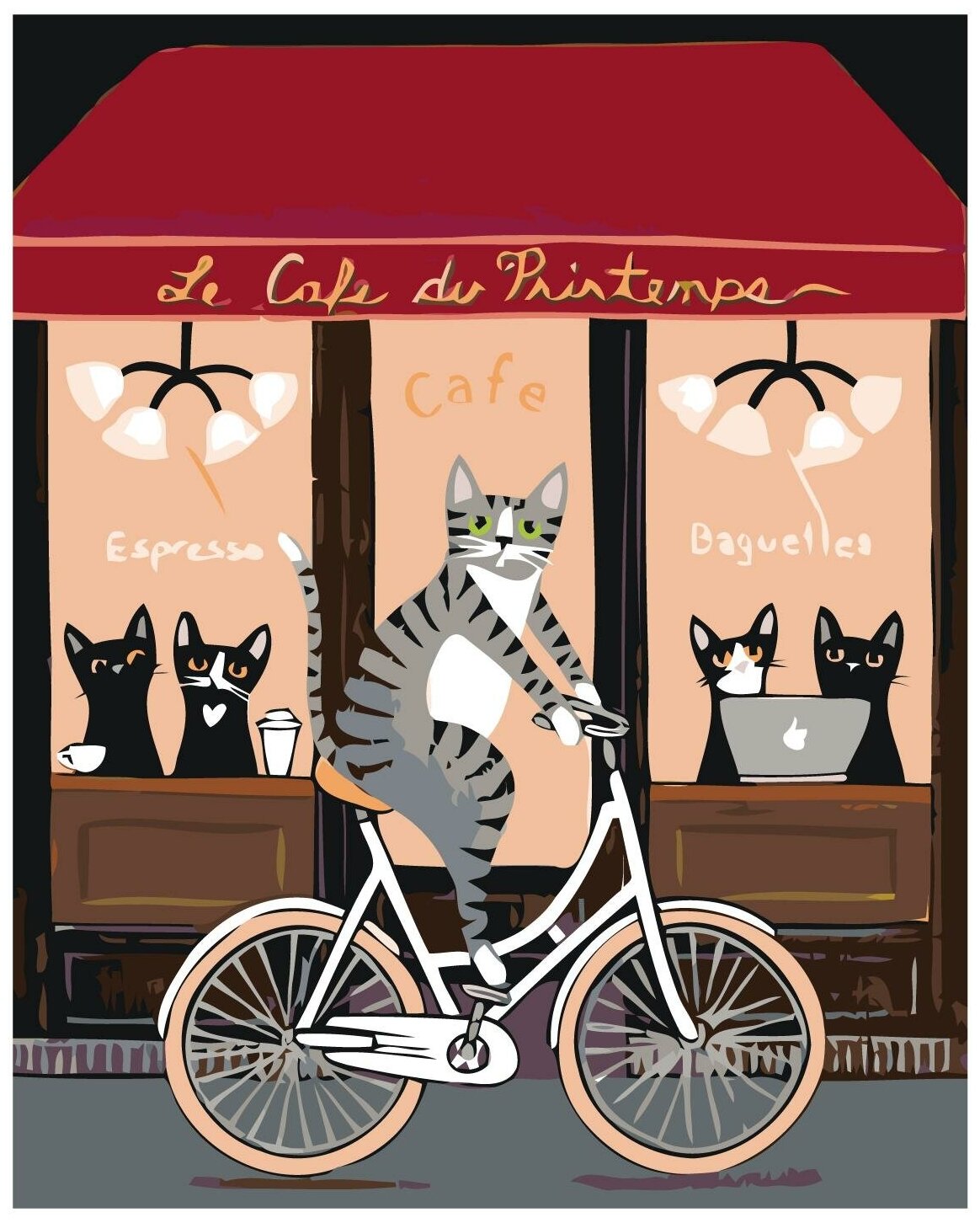 Городские коты Раскраска по номерам на холсте Живопись по номерам