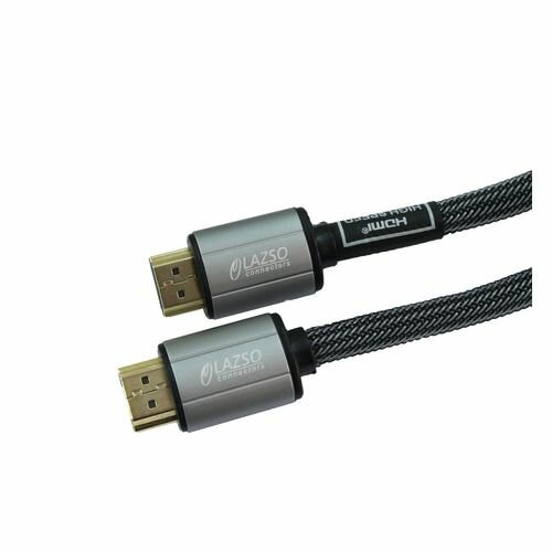 Кабель аудио-видео LAZSO WH-111-B, HDMI (m) - HDMI (m) , ver 2.0, 0.5м, GOLD, черный [wh-111(0,5m)-b]