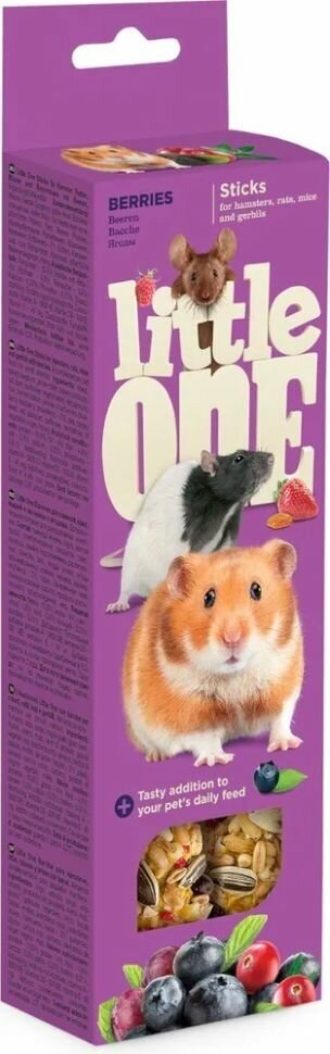 Little One: Палочки для хомяков, крыс, песчанок с ягодами, 2 х 60 гр.
