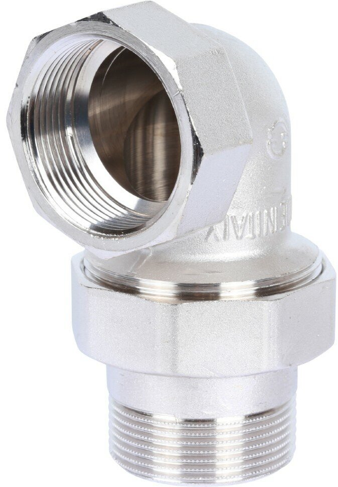 Разъемное угловое соединение "американка" ВН, уплотнение под гайкой o-ring кольцо, никелированное 1"1/2 STOUT (SFT-0057-000112)