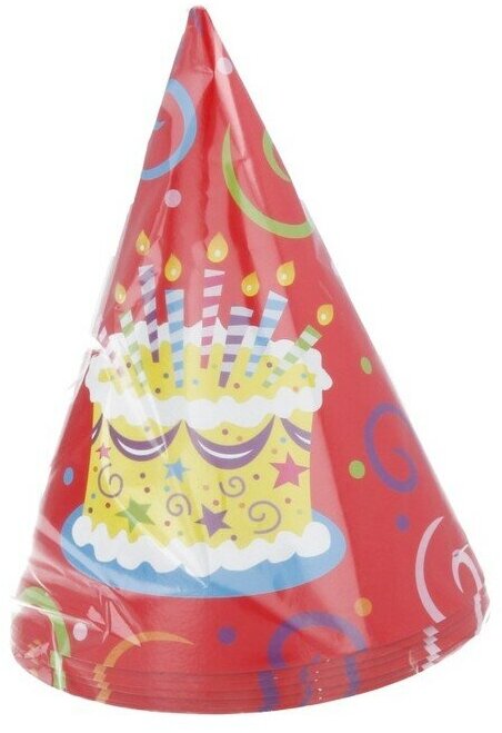 Патибум Колпачок №1 6 шт для торта яркий дизайн праздничное украшение сладкого стола