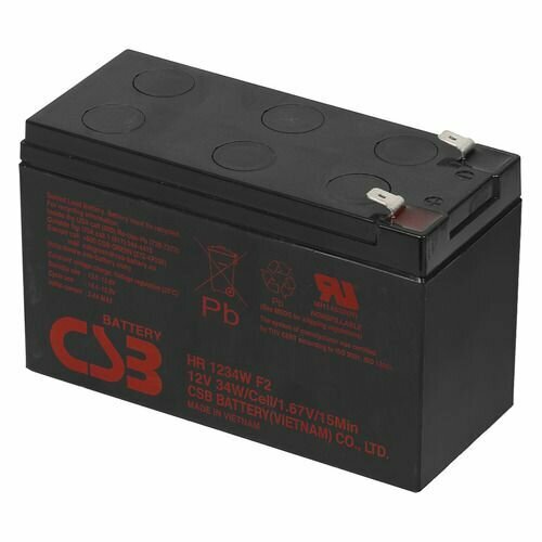 Аккумуляторная батарея CSB HR1234W F2 для ИБП 12В, 9Ач