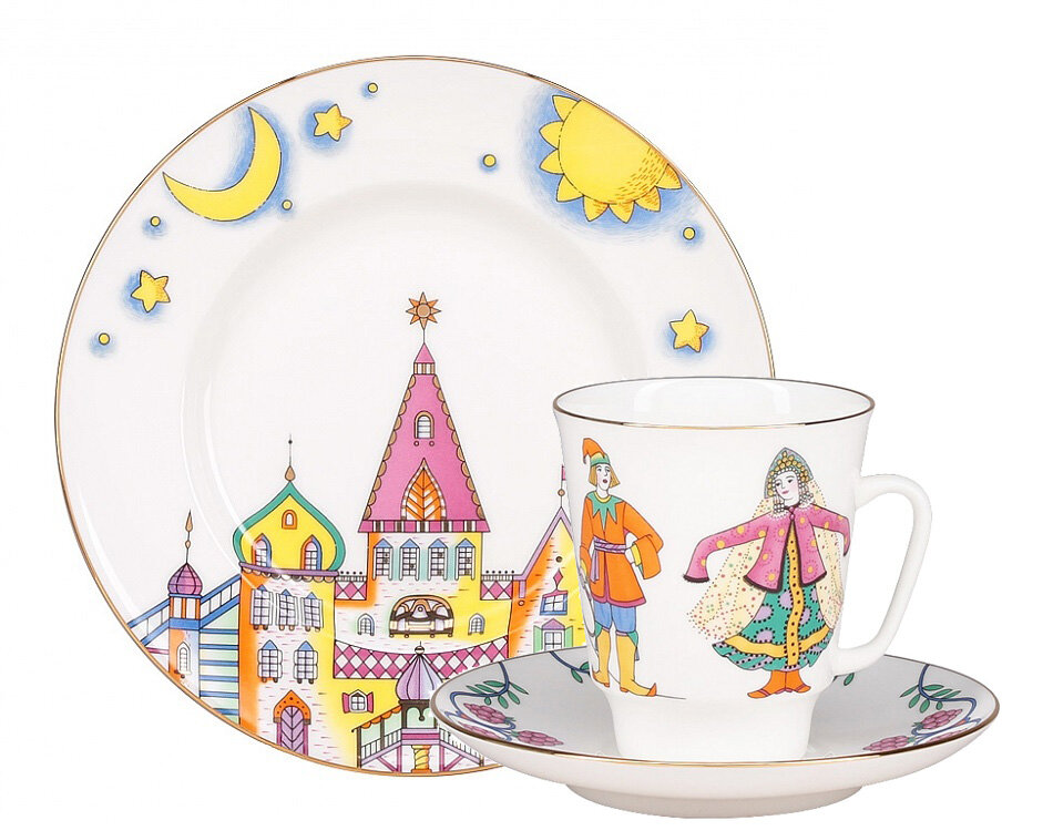 Набор кофейный ИФЗ Майская, Балет Конек-Горбунок, 3 предмета, костяной фарфор 81.24965.00.1