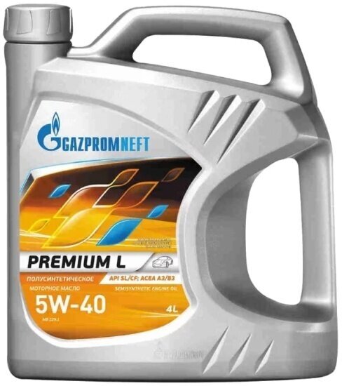 Моторное масло Gazpromneft Газпромнефть Premium L 5W-40 синтетическое 4 л