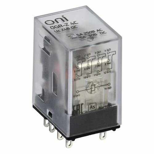 Реле промежуточное IEK Oni OGR-2, 24В [ogr-2-4c-dc24v]