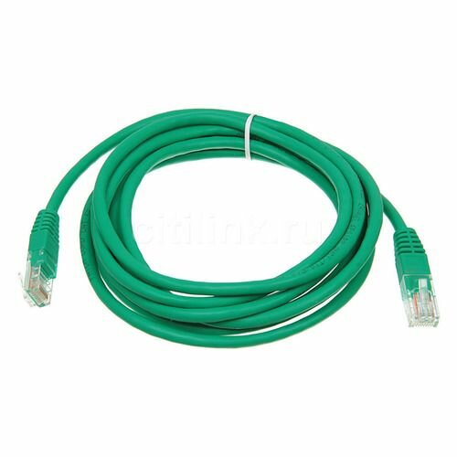 Патч-корд литой (molded), кат.5E, 3м, многожильный, зеленый
