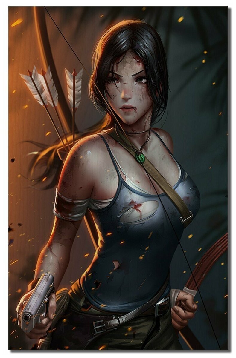 Картина интерьерная на дереве, рисунок игра Tomb Raider Lara Croft Лара Крофт Расхетительница гробниц - 6579 В