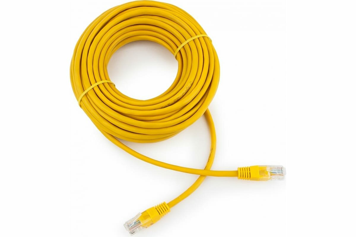 Cablexpert многожильный патч-корд UTP Cat.5e 10 м литой желтый PP12-10M/Y для сетей