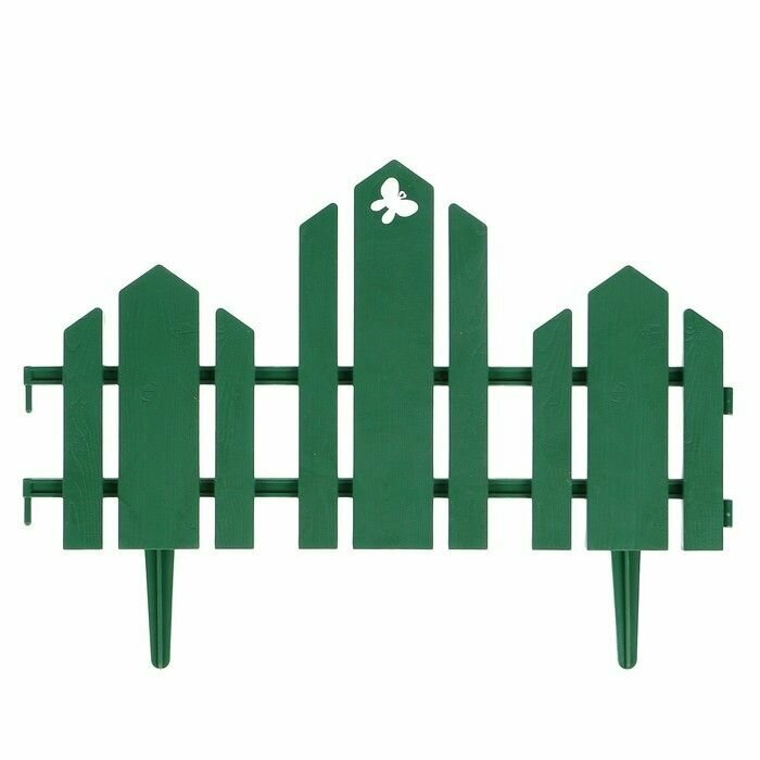 Ограждение декоративное Кострома Пластик "Чудный сад" 25х170 см, 5 секций, пластик, цвет зелёный