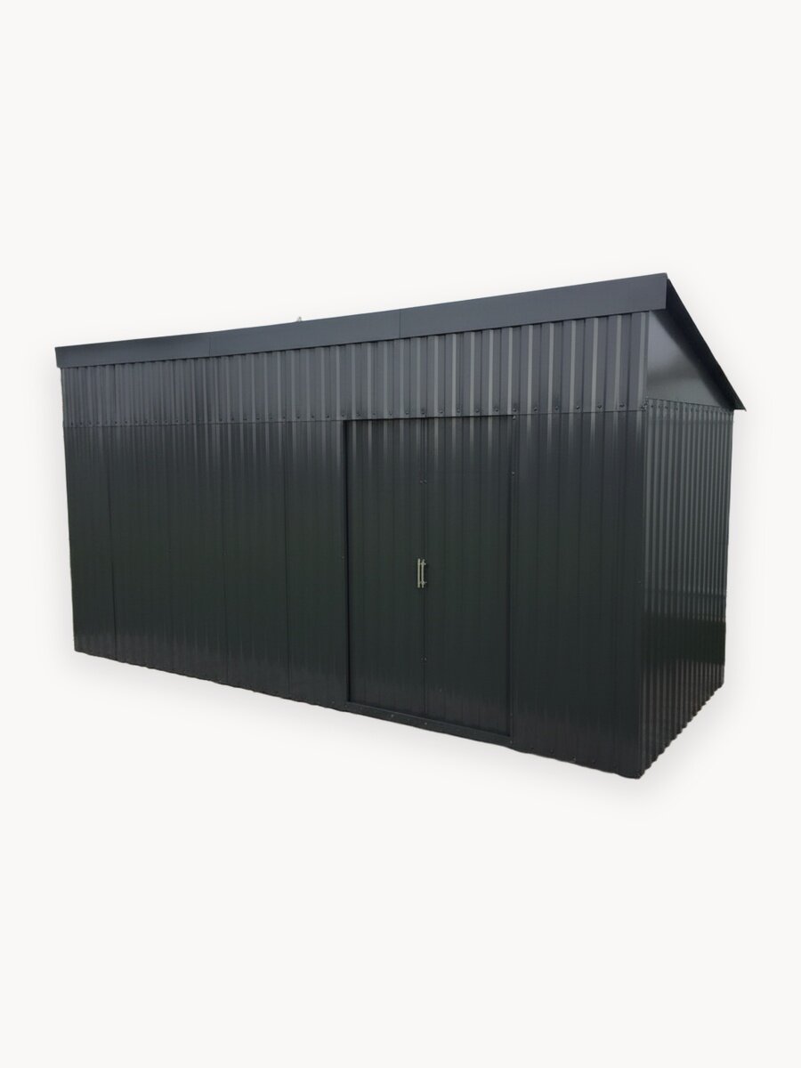 Хозблок скат 1,5*3,5м RAL7024 Графит подсобник сарай сборный металлический