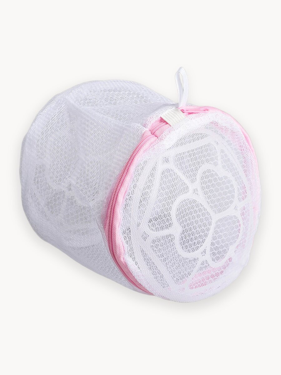 Мешок для стирки белья с диском Доляна, 15×15×13 см, двухслойный, крупная сетка, диск микс