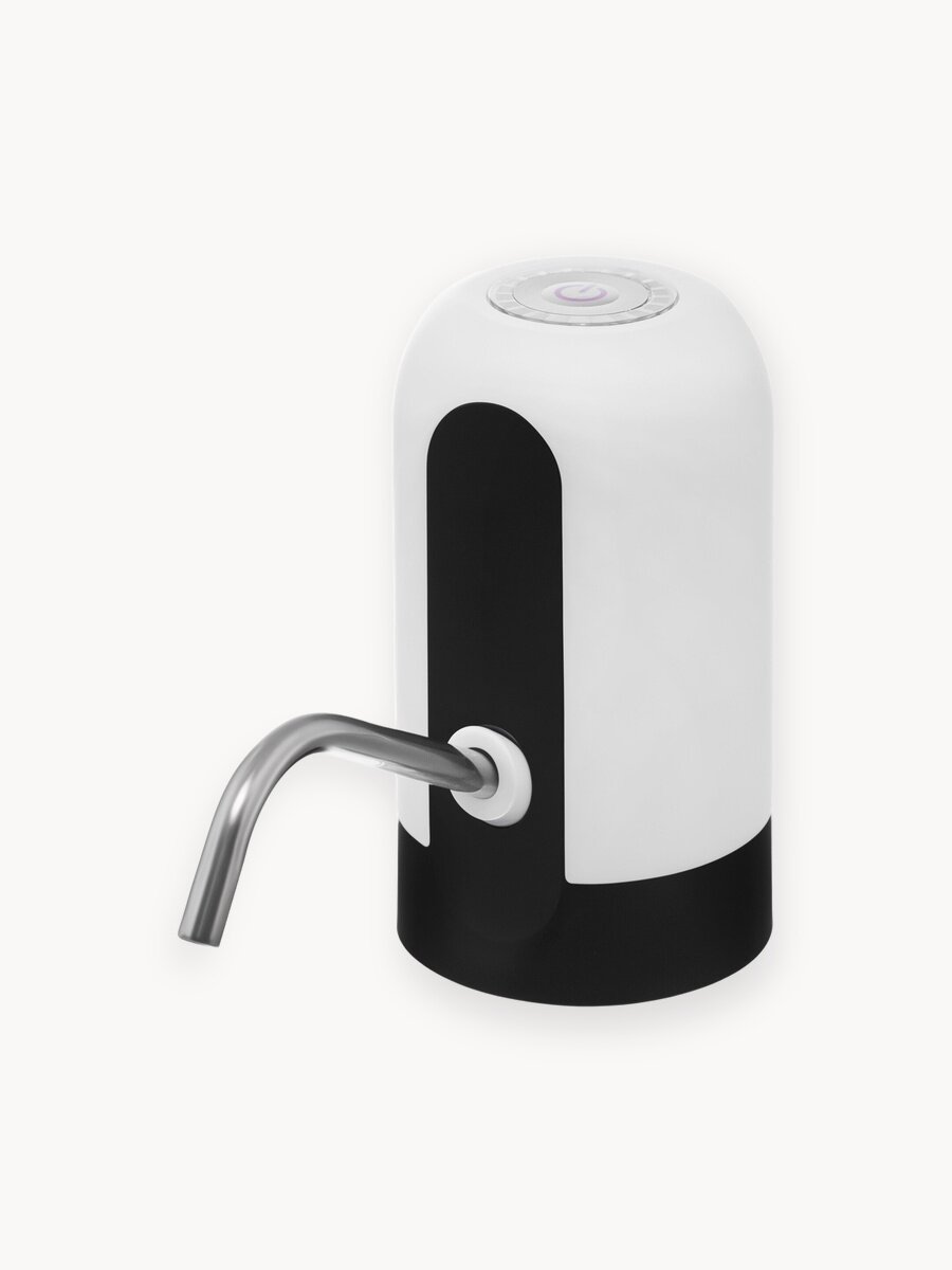 Помпа для воды старт, электрическая на аккумуляторе, зарядка через USB, белая, на бутыль 19 литров