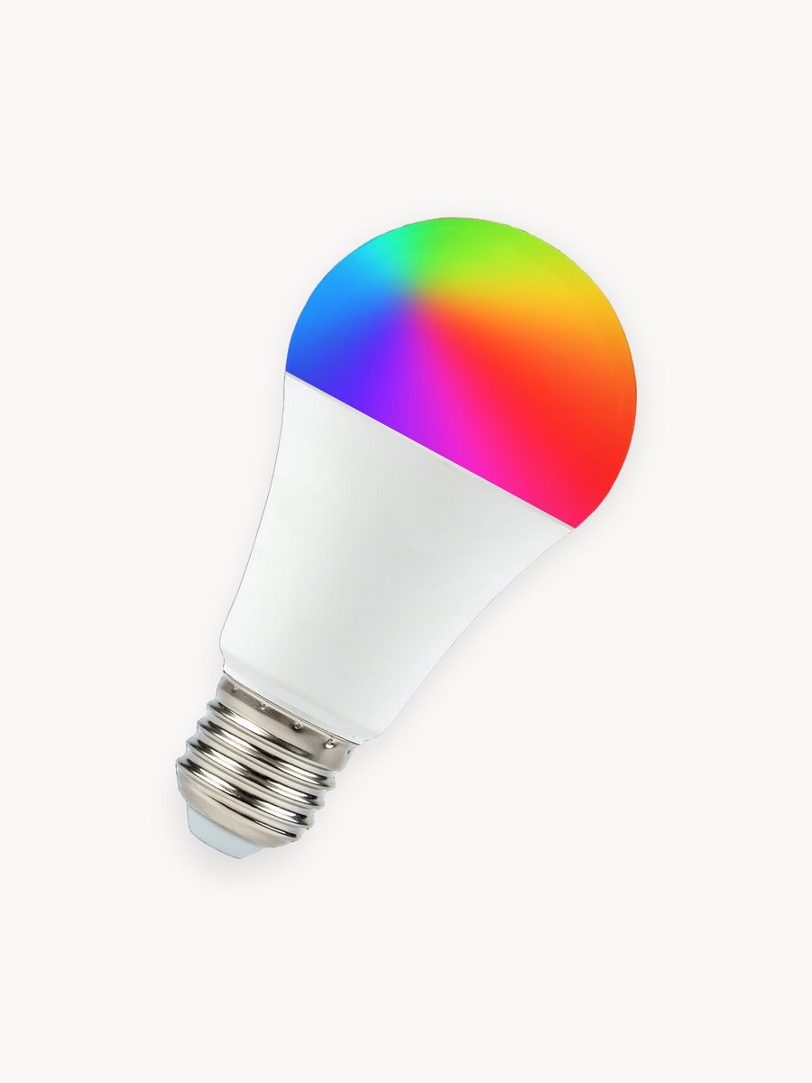 Умная светодиодная лампочка EKF Connect 8W RGB+W E27 с Wi-Fi, Яндекс Алисой, Марусей, Салютом