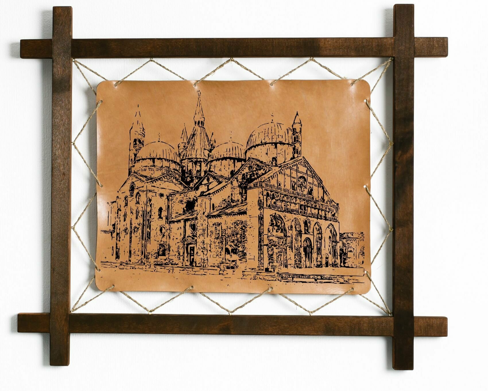 Картина интерьерная из кожи "Собор", BoomGift