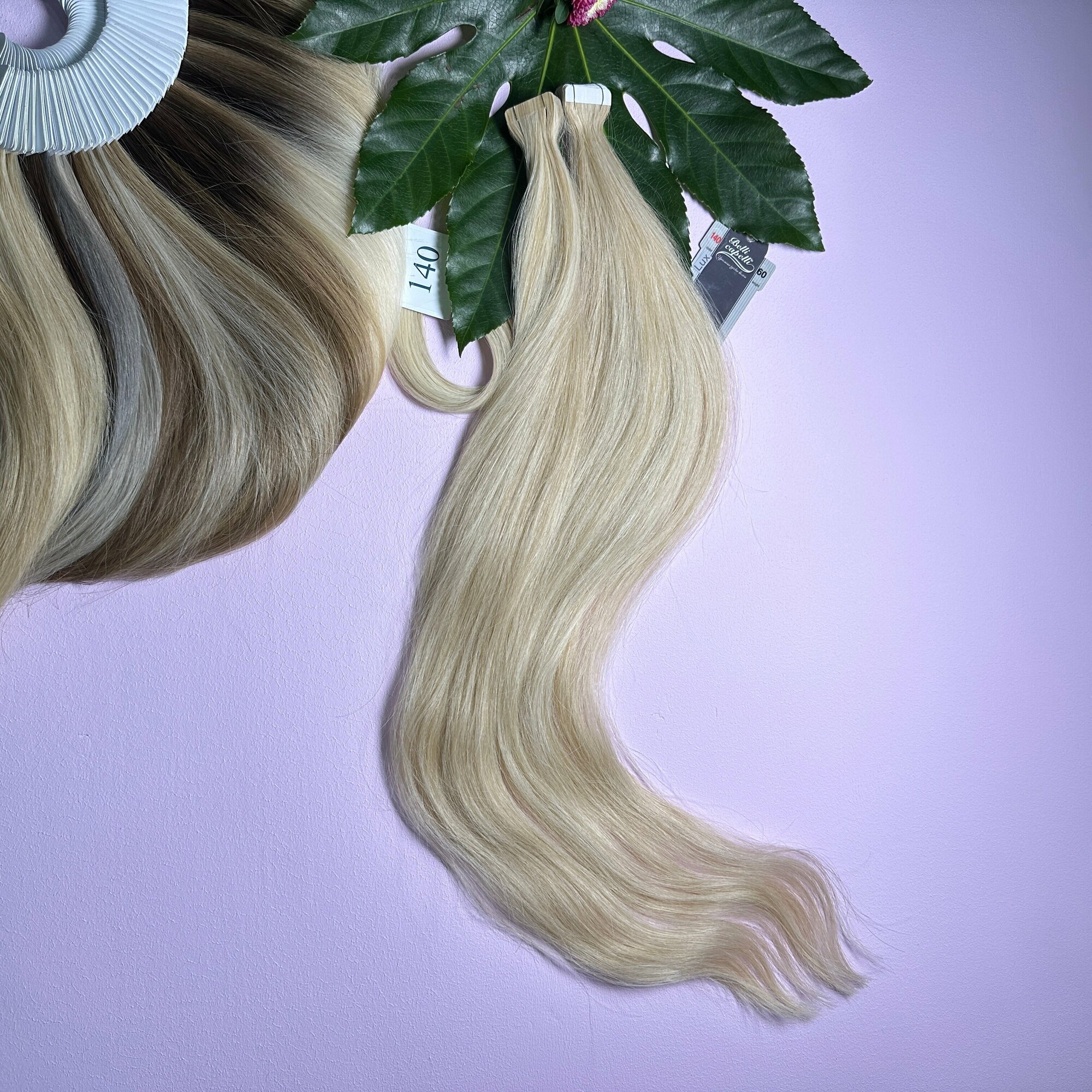 Волосы Belli Capelli славянские люкс на ленте 2,8см 60-65 см №140 (20 лент)