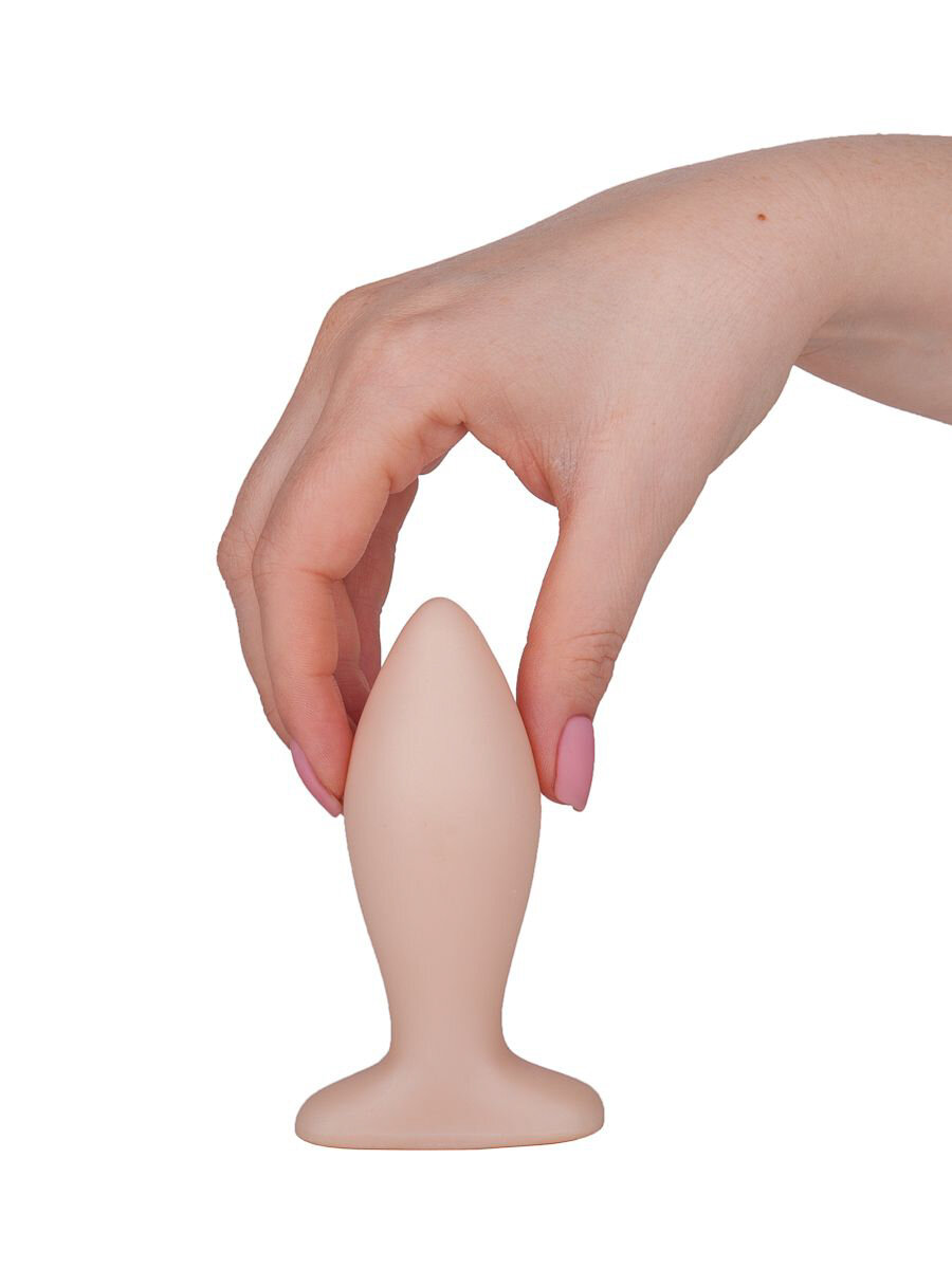 LOVETOY (А-Полимер) Анальная пробка из ПВХ Телесная (9, Ø 3.5 см)