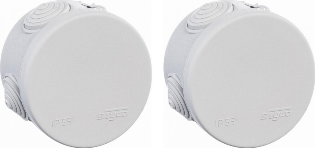 Коробка распределительная Tyco 70x50 круглая 4 ввода для открытого монтажа IP55 (комплект из 2 шт.)