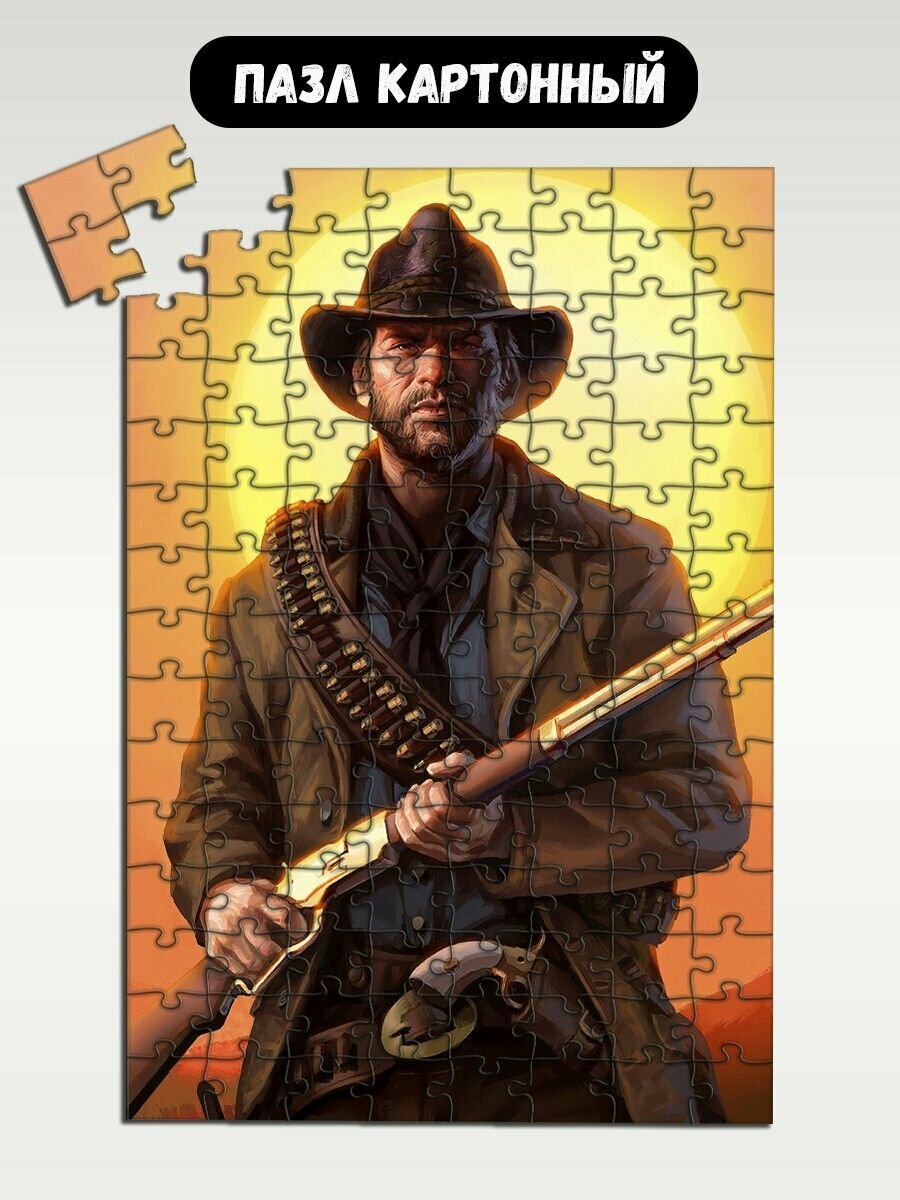 Пазл картонный А4: модель игра RDR Red Dead Redemption Артур Морган - 1153