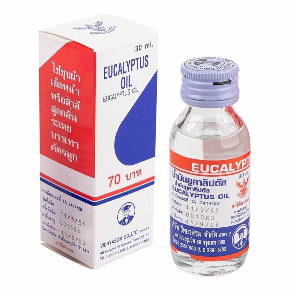 Эфирное эвкалиптовое противовирусное масло Eucalyptus Oil (Таиланд), 30 мл