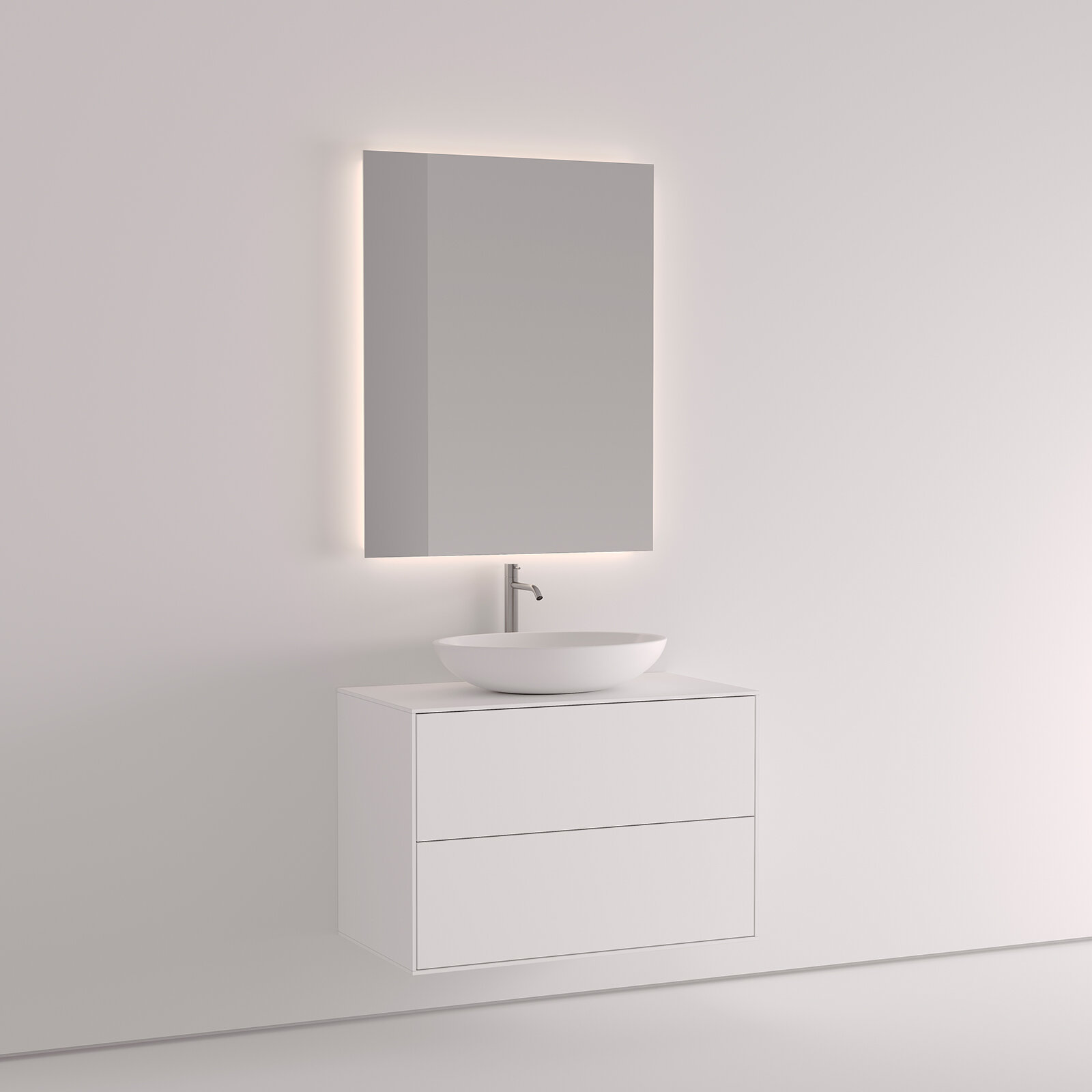 Дизайнерская тумба под 2 раковины 130 см. Vivomobili BIANCO KOS