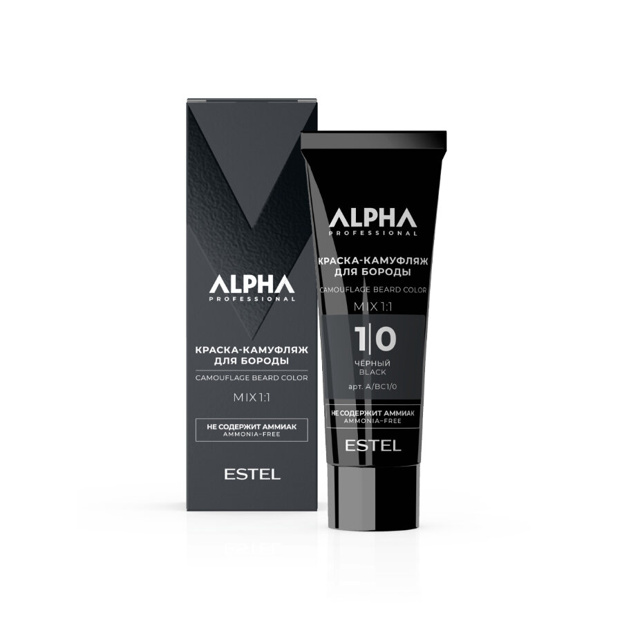 Краска-камуфляж для бороды Estel Alpha Pro 1/0, 40 мл