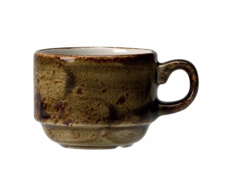 Чашка фарфоровая "Крафт" 100мл кофейная коричневая