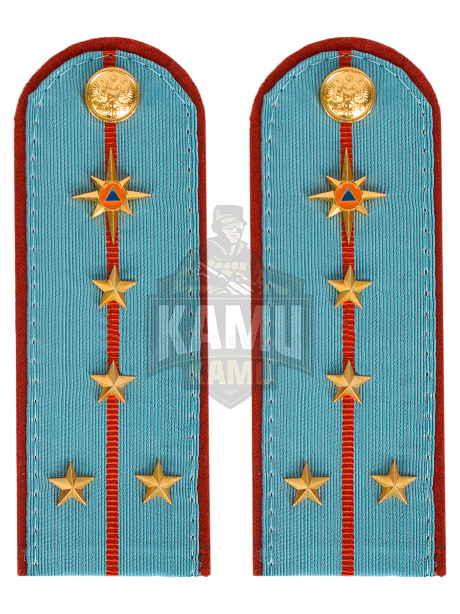 Погоны Мчс голубые на рубашку Пластик Звание Капитан