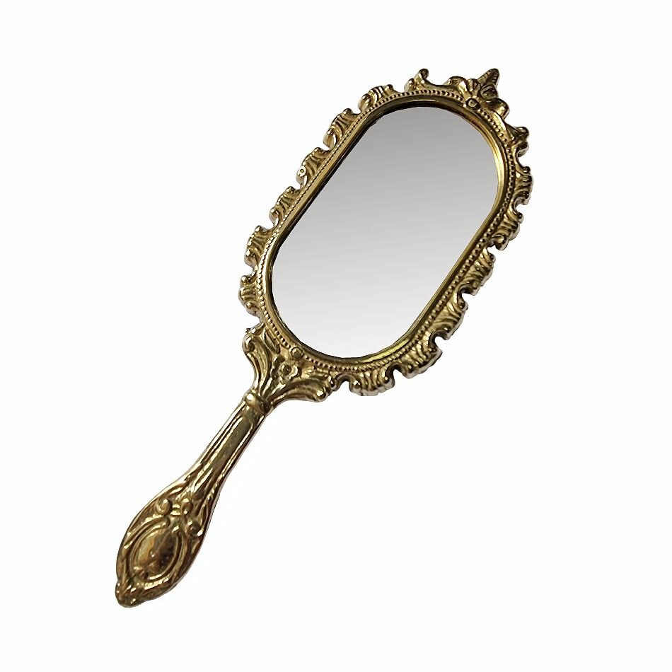 Зеркало BRONZA антик, винтажное, с ручкой, бронзовое, коричневое