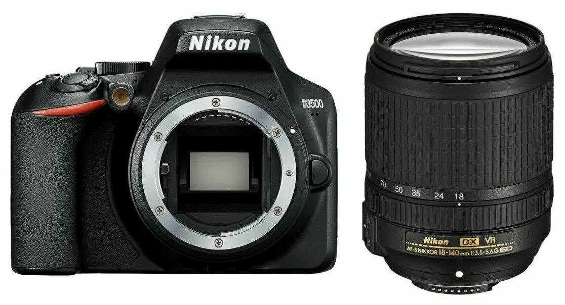 Фотоаппарат зеркальный Nikon D3500 kit 18-140mm, черный 24МП