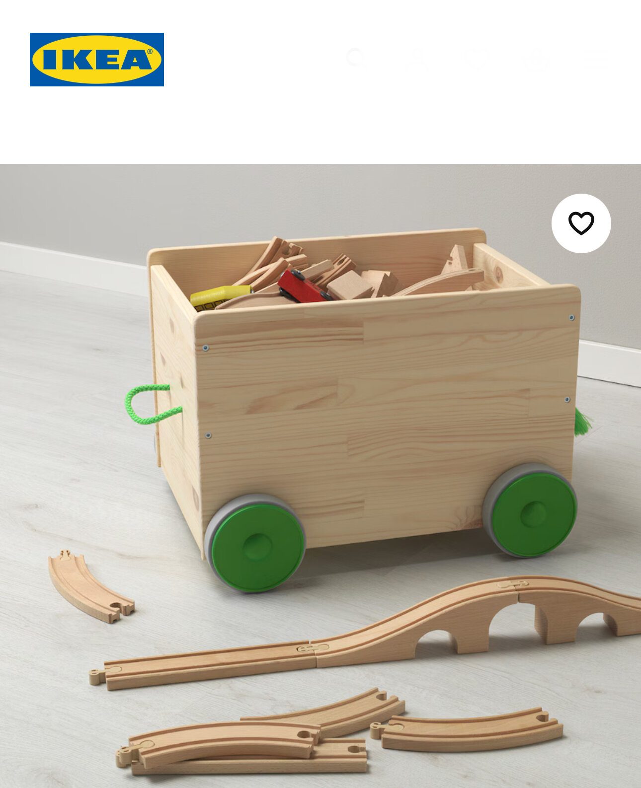 Ящик для игрушек икеа Флисат, на колесиках, светлое дерево, 44х39х31 см